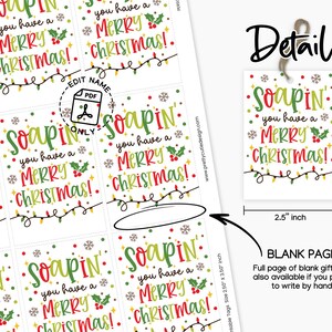 Christmas Soap Gift Tags: "soapin' You Have a Merry Christmas" (PDF ...