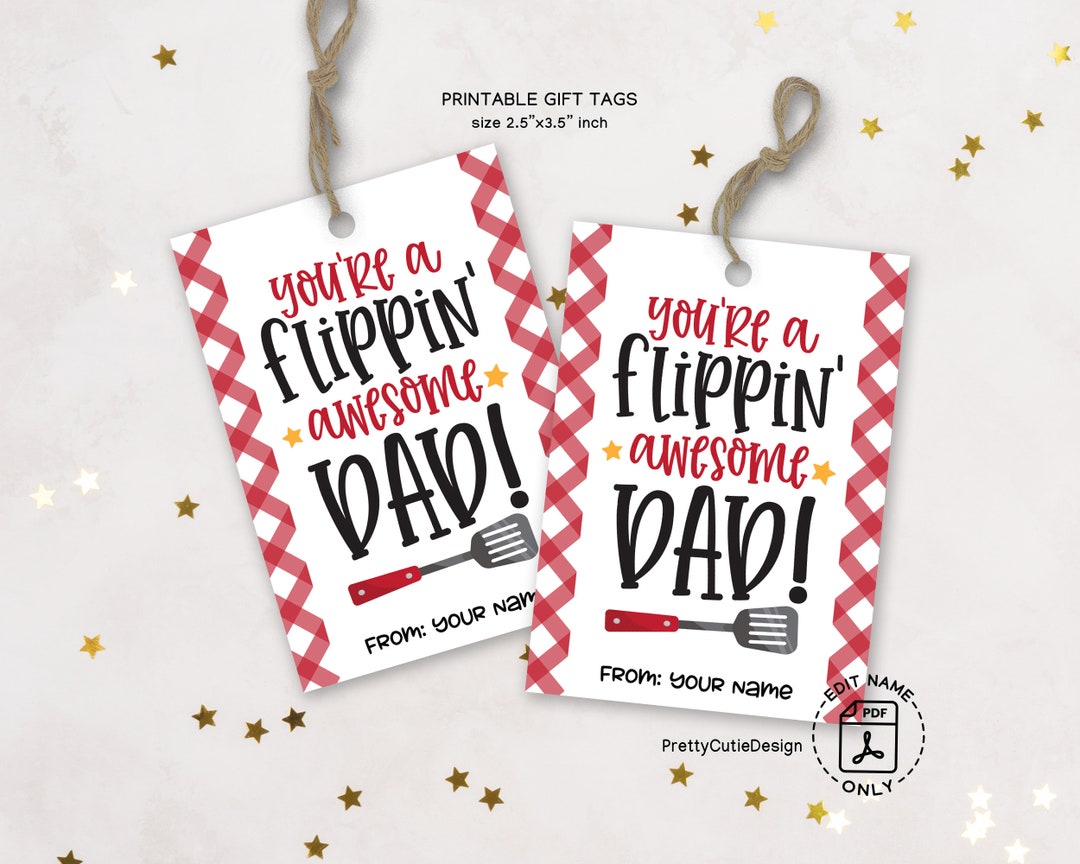 Fathers Day Tag Printable, BBQ Fathers Day Gift Tags, Happy Fathers Day ...