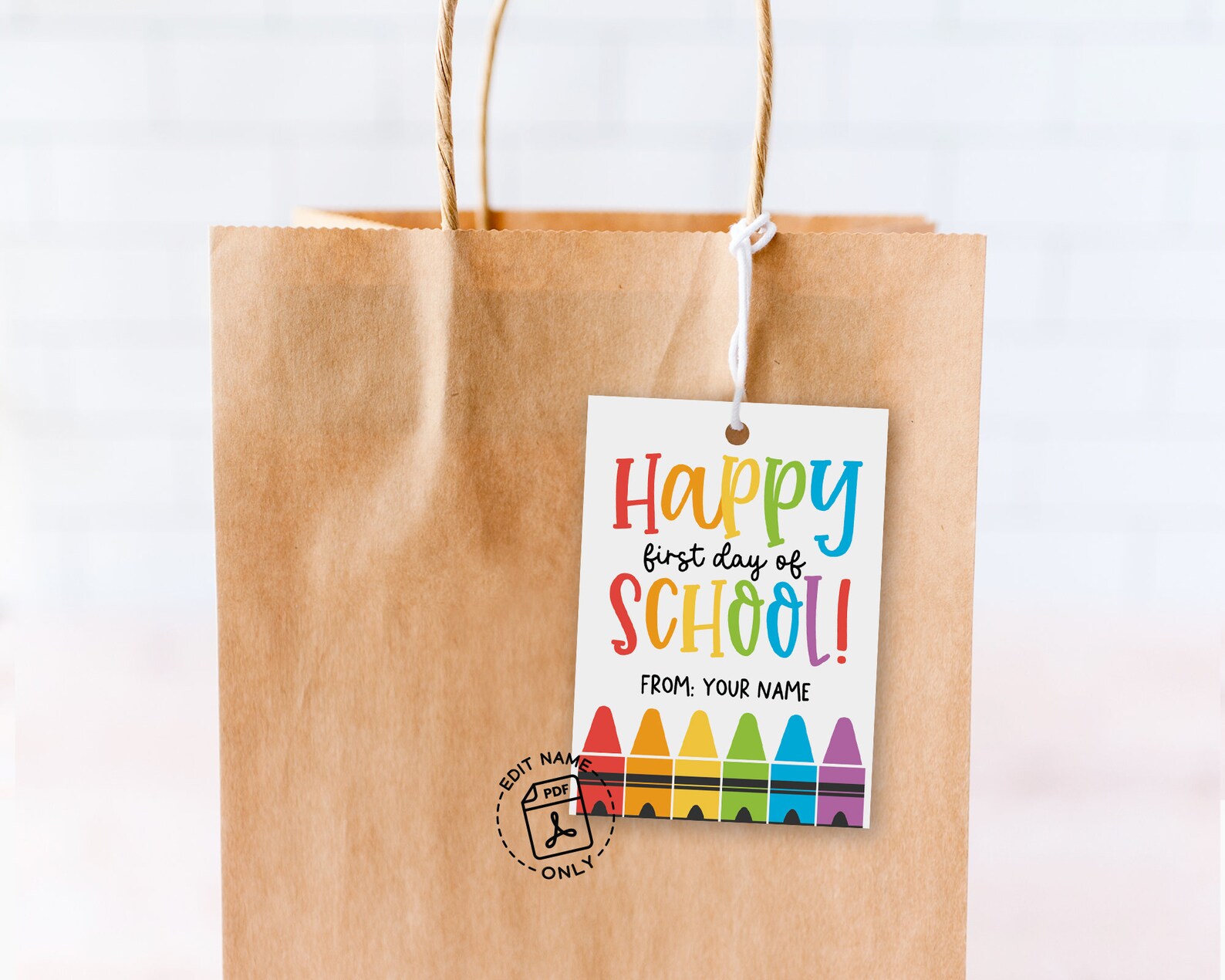 First Day of School Gift Tags: Rainbow Crayon Design (PDF Printable) - Etsy