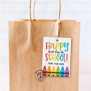 Back to School Gift Tag Template, Printable Rainbow First Day of School ...