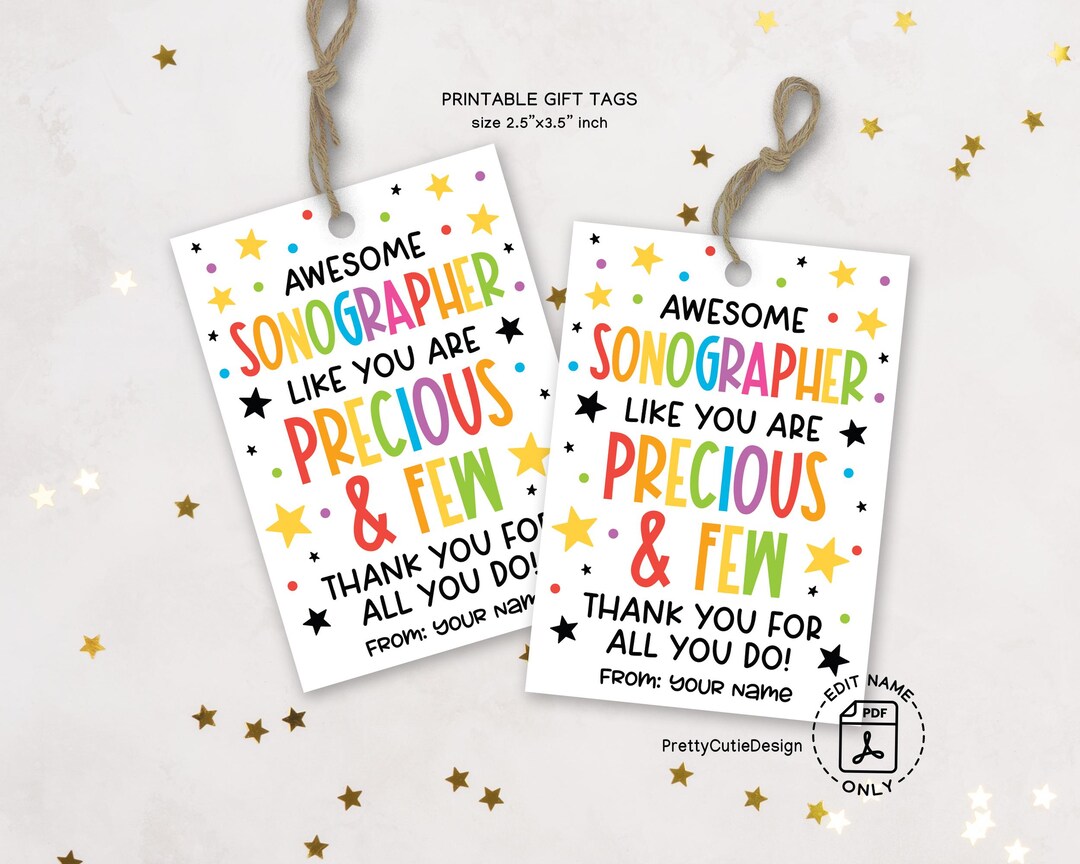 Printable Sonographer Week Gift Tags, Happy Sonographer Week ...