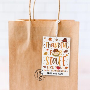 Thankful for Staff Like You Thanksgiving Gift Tags Printable, Fall ...
