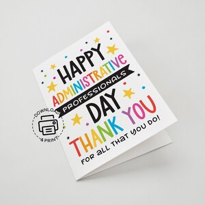 Administrative Professionals Day Card Printable, Administrative ...