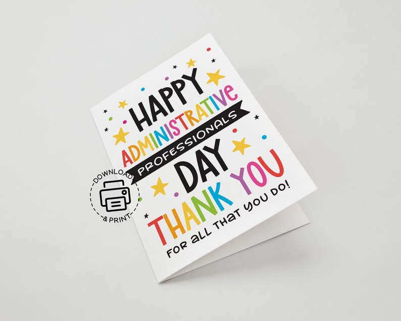 Administrative Professionals Day Card Printable, Administrative ...