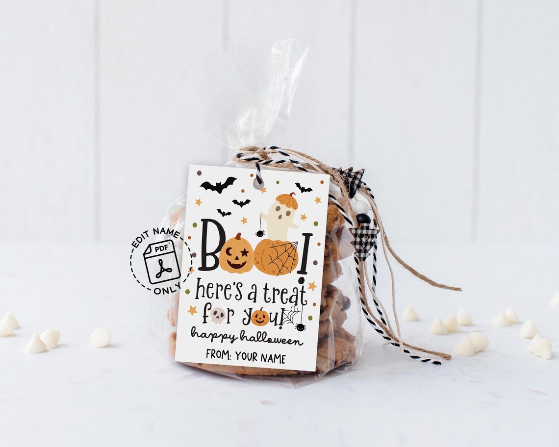 Halloween Treat Tags Printable: "boo! Here's a Treat for You!" (PDF ...