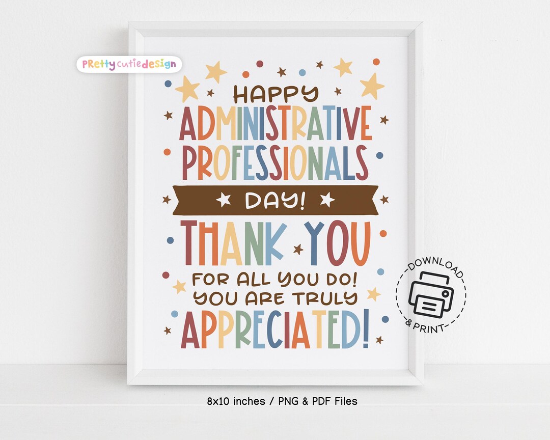 Administrative Professionals Day Sign Printable, Office Staff ...