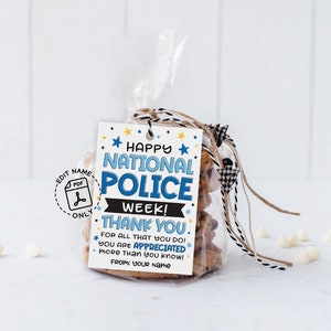 Happy National Police Week Gift Tags Printable, Police Week Tag, Police ...