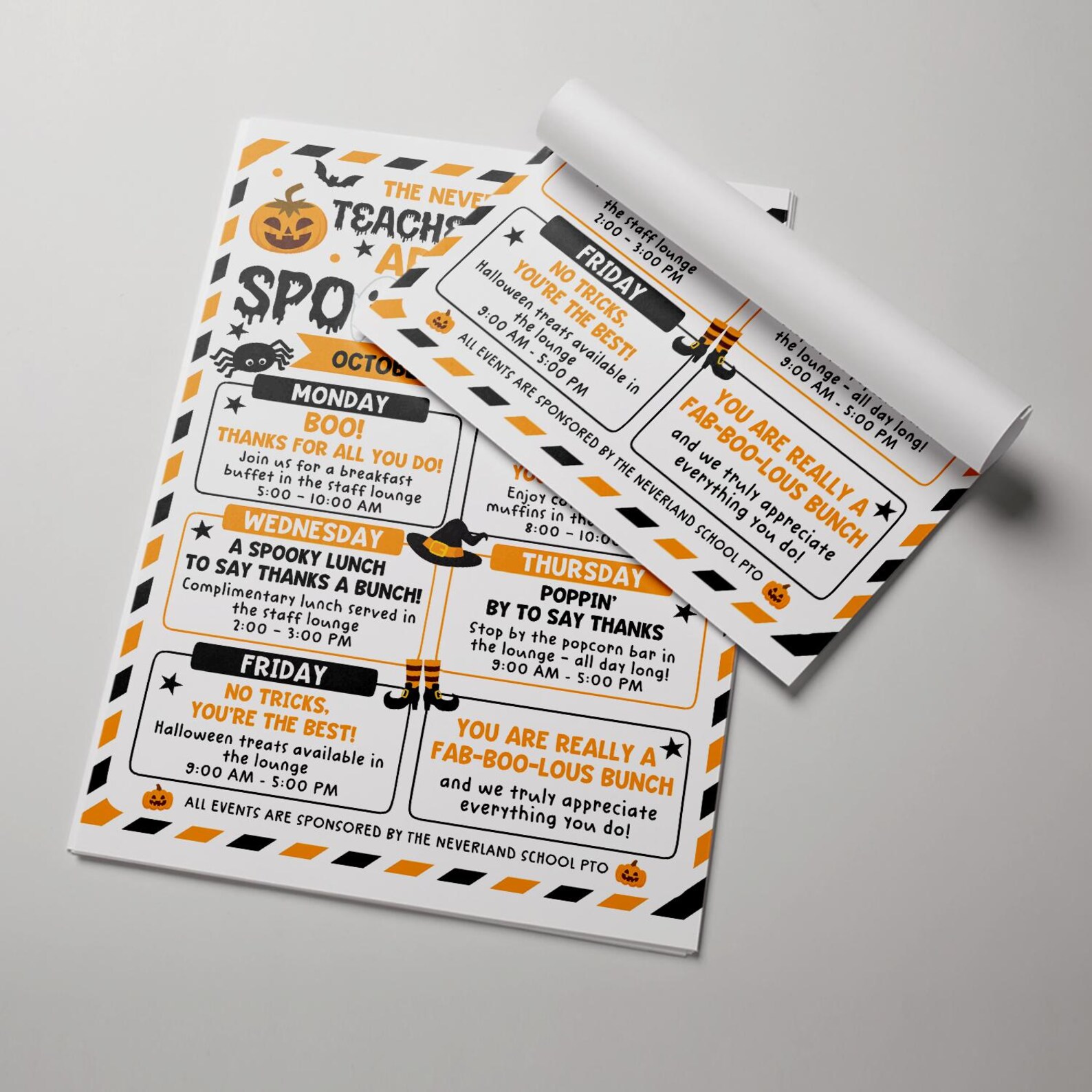Teacher Halloween Appreciation Week Poster: Editable Canva Template ...