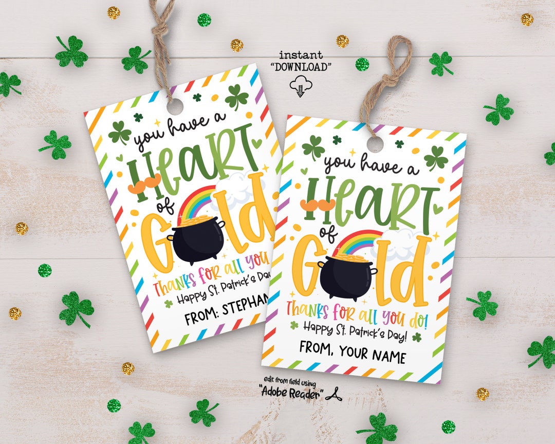 St Patricks Day Teacher Staff Appreciation School PTO PTA Treat Tag ...