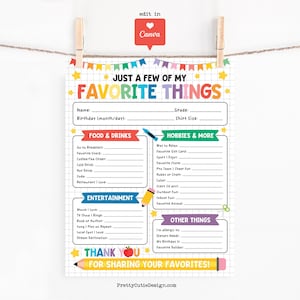All About Me Teacher Survey: Student & Parent Gift Ideas (canva PDF ...