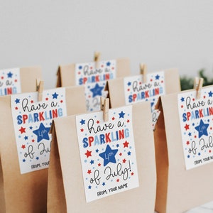4th of July Gift Tag Printable Have a Sparkling, Memorial Day Gift Tag ...