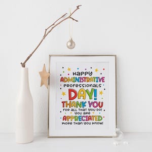 Administrative Professionals Day Sign Printable, Admin Appreciation ...