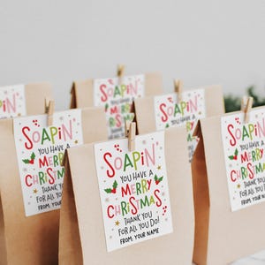 Soap Gift Tags, Soapin' Merry Christmas Printable, Teacher Coworker ...