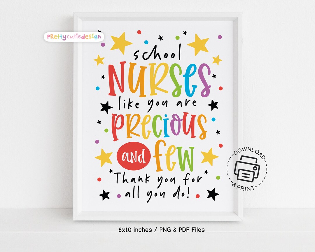 School Nurse Day Sign Printable, School Nurse Appreciation Gift ...