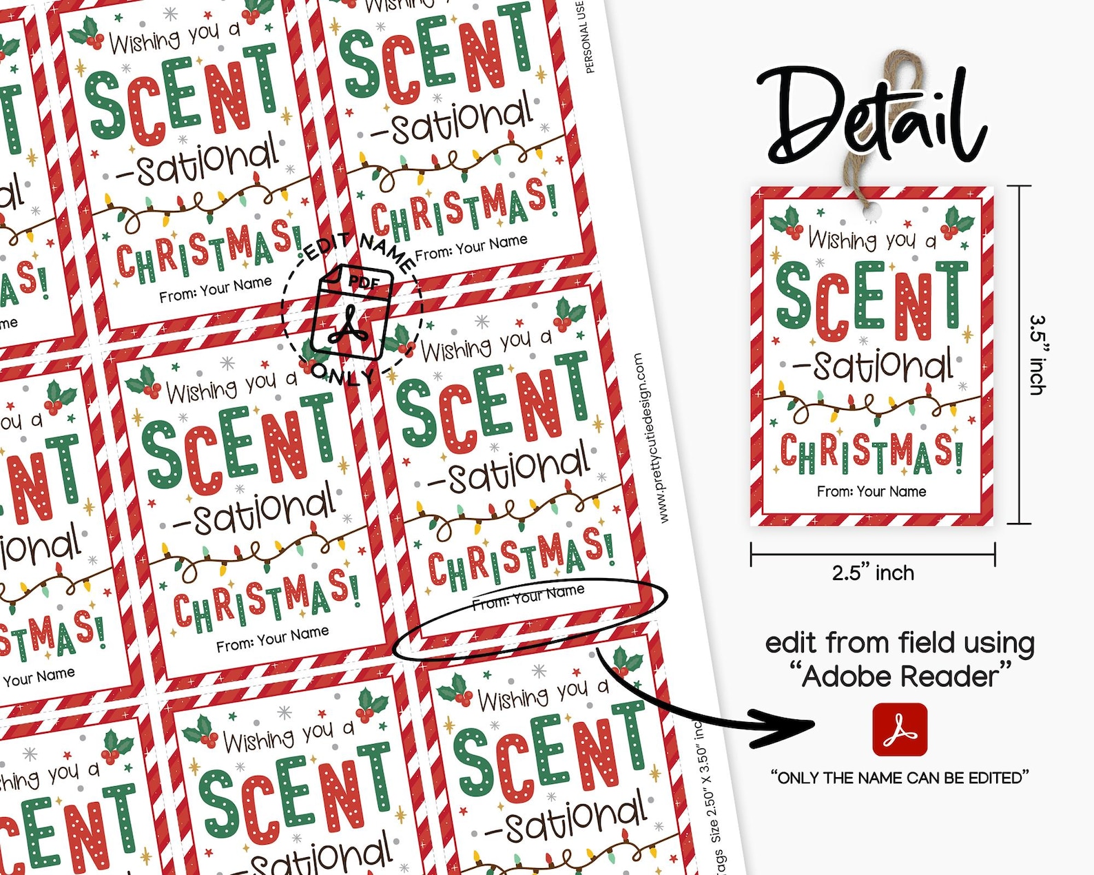 Christmas Gift Tags, Scent-sational Printable, Candle Wax Melt, Air ...