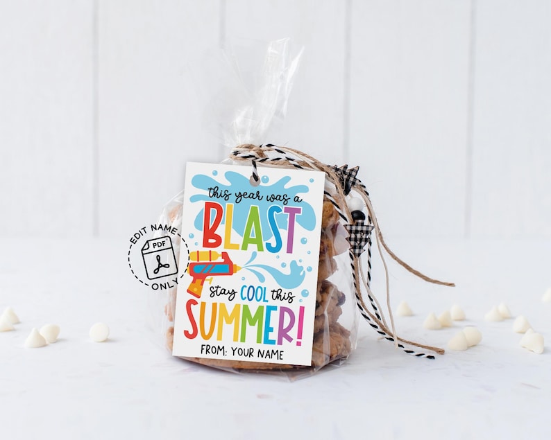 Last Day of School Gift Tags, Water Gun Summer Theme (PDF Pattern) - Etsy