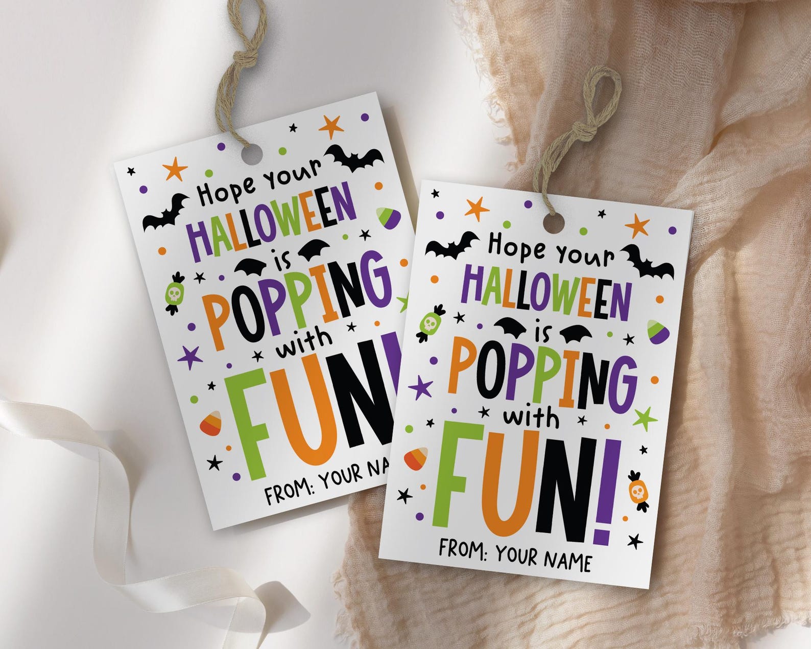 Halloween Popcorn Gift Tags: "popping With Fun" Printable (digital ...