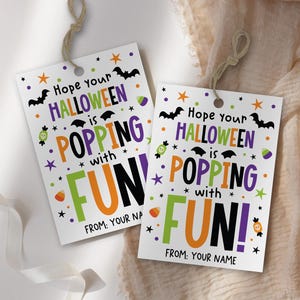 Halloween Popcorn Gift Tags: "popping With Fun" Printable (digital ...