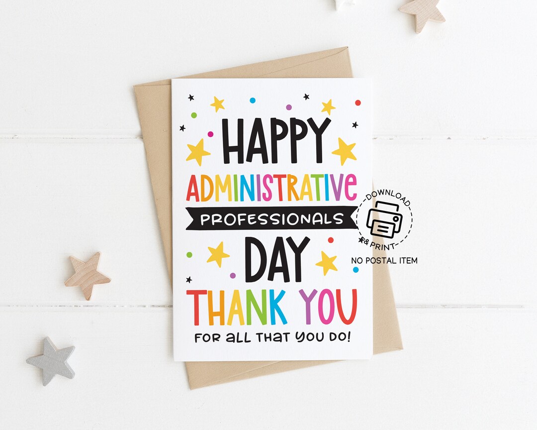 Administrative Professionals Day Card Printable, Administrative ...