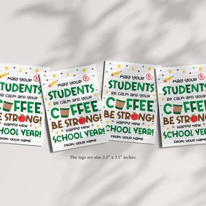 First Day of School Coffee Gift Tags: Teacher Appreciation Printable ...
