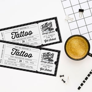 Editable Tattoo Gift Ticket Template: Printable Tattoo Voucher - Etsy