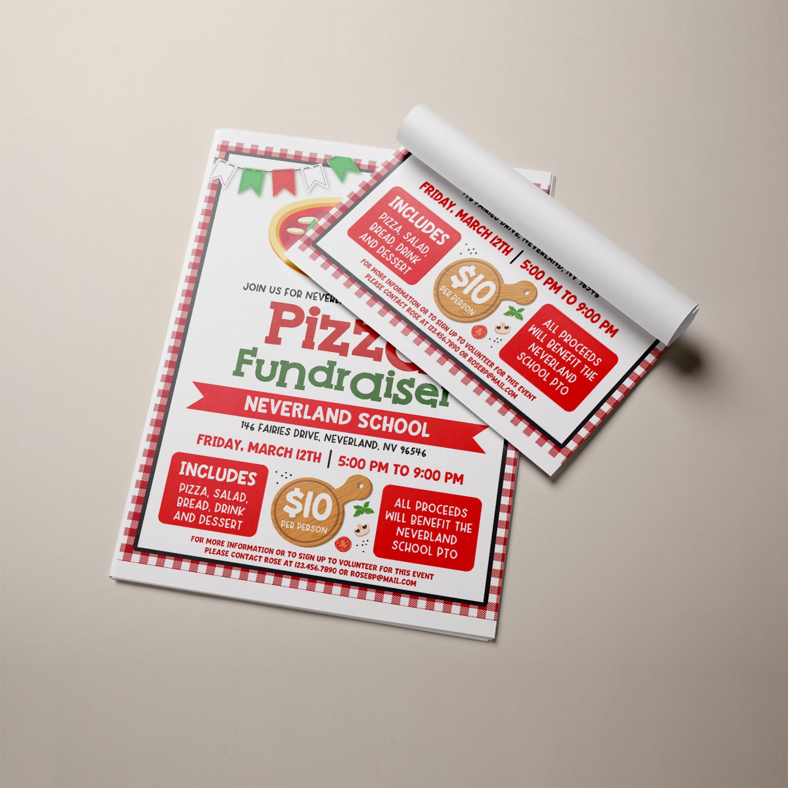 Pizza Fundraiser Flyer Template, Printable School Pizza Night ...
