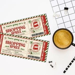 Shopping Spree Christmas Gift Certificate Template Printable, Editable ...