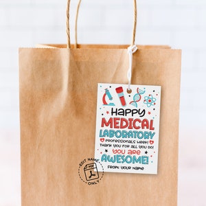 Medical Laboratory Professionals Week Tag, Lab Thank You Gift Tag ...