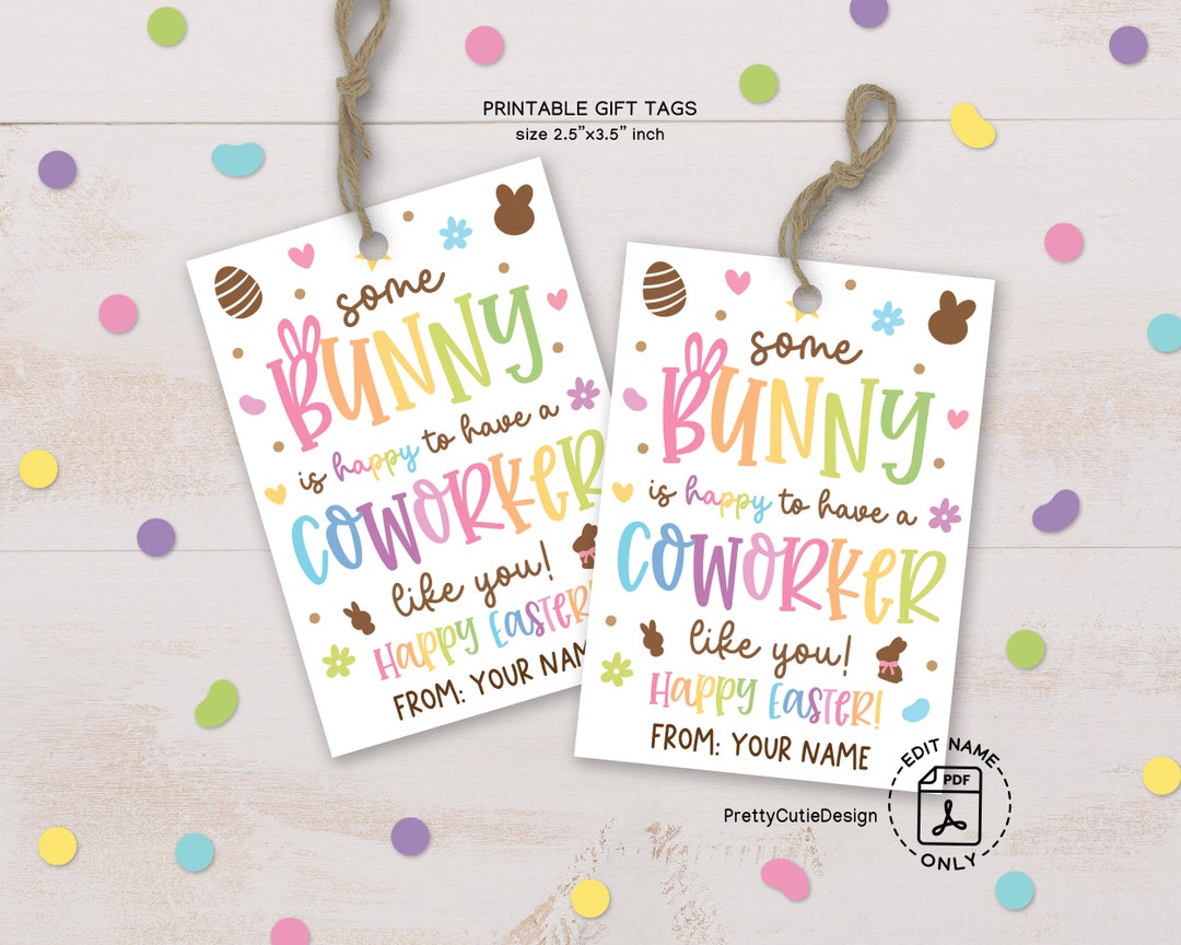 Happy Easter Printable Gift Tags, Thank You Easter Co-worker ...