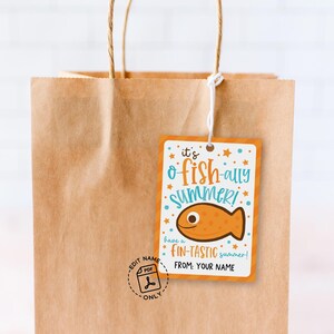 It's O-fish-ally Summer Gift Tag, Fin-tastic Last Day of School ...