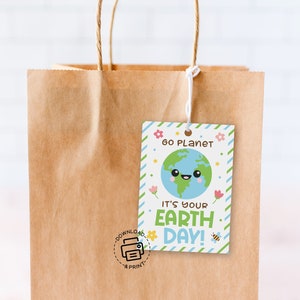 Earth Day Gift Tag Printable, Go Planet It's Your Earth Day, Planet ...