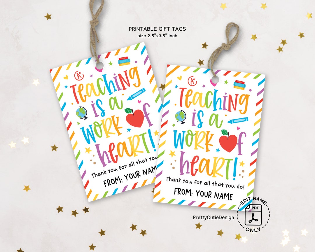 Teacher Appreciation Tag, Teacher Appreciation Week Printable Gift Tags ...