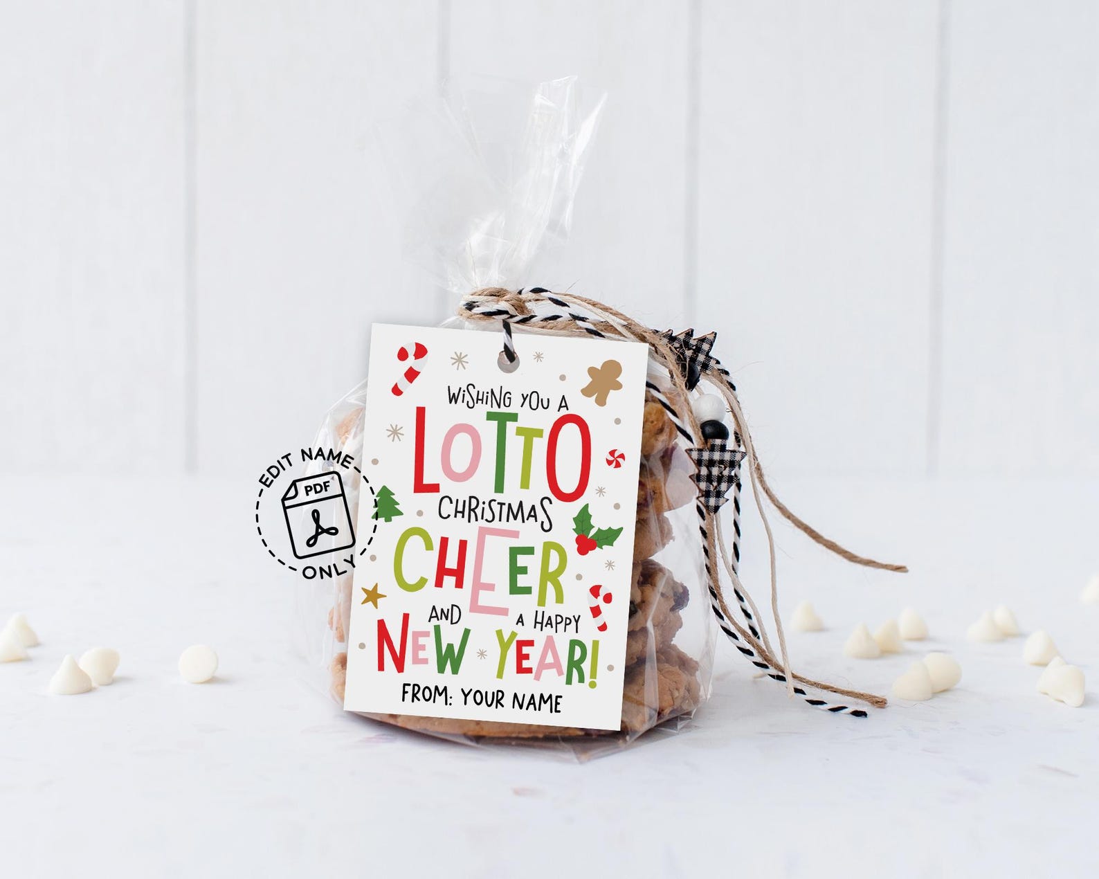 Lotto Christmas Cheer Tags, Printable Lottery Holder, Scratch off ...