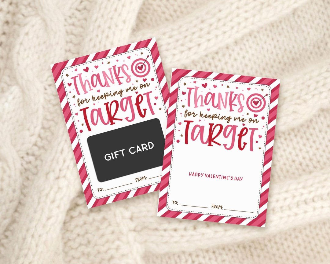 Valentine Target Gift Card Holder Printable, Thanks for Keeping Me on ...