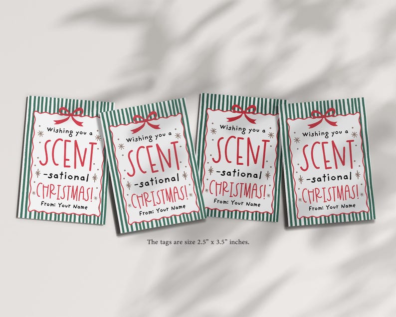 Christmas Gift Tags, Scent-sational Candle Tag Printable, Holiday Bath ...