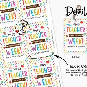 Teacher Appreciation Week Printable Gift Tags, Teacher Appreciation Tag ...
