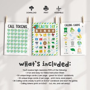 Earth Day Bingo Game Printable, Classroom Activity for Kids, Eco ...