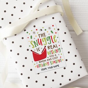 The Snuggle is Real Christmas Warm Cozy Blanket Gift Tag, Happy ...