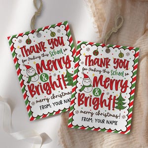 Techer Christmas Gifts Tag Printable, Thanks for Making This School ...