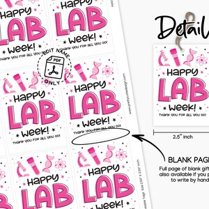 Medical Laboratory Professionals Week Appreciation Tags, Happy Lab Week ...