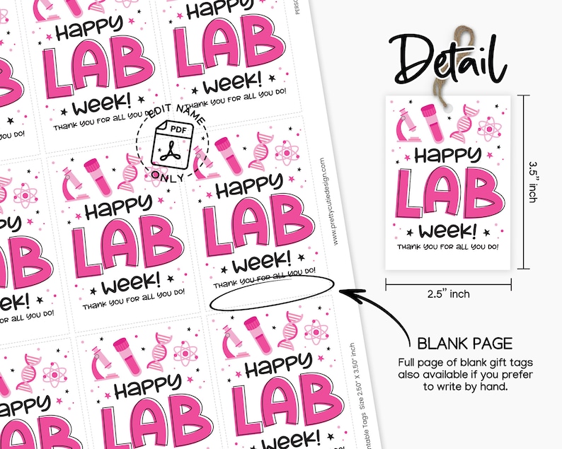 Medical Laboratory Professionals Week Appreciation Tags, Happy Lab Week ...