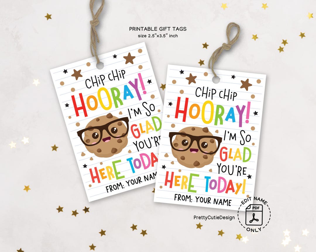 Back to School Gift Tags Printable, Chip Chip Hooray Tags, First Day of ...