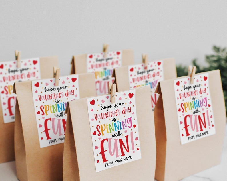 Fidget Spinner Valentine Gift Tag Printable, Spinning With Fun ...
