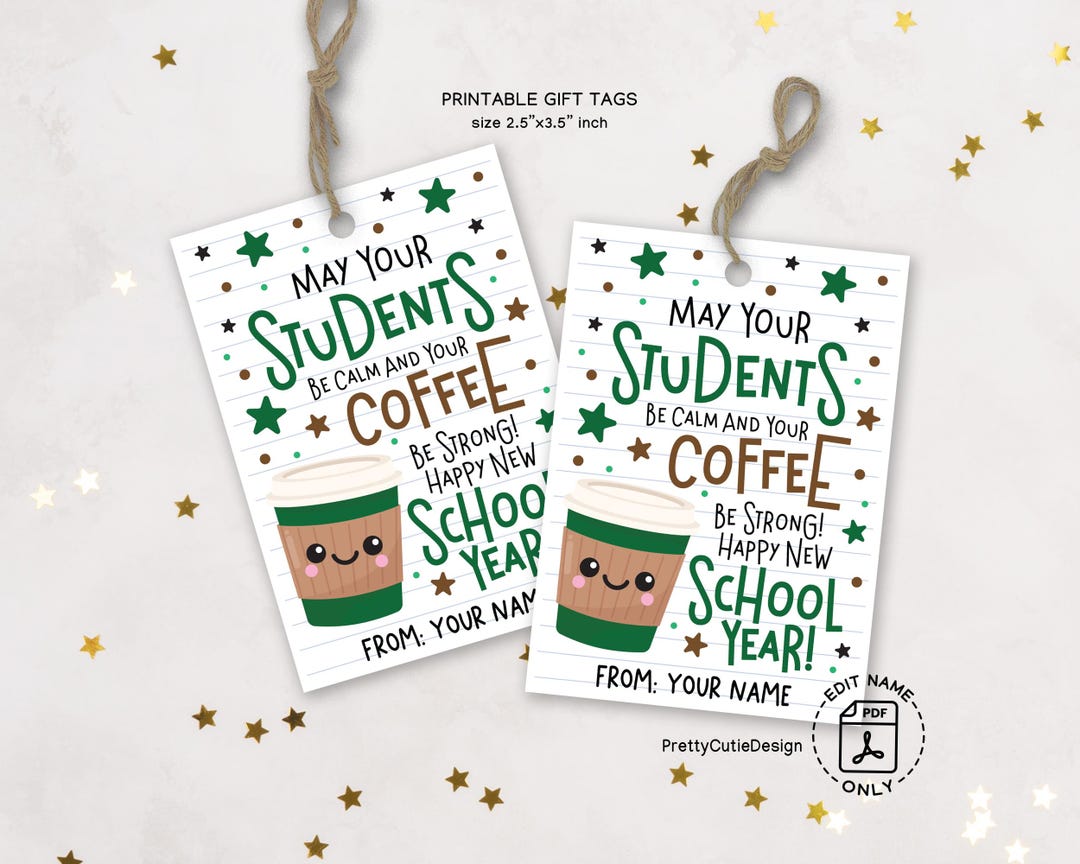 Funny Teacher Coffee Gift Tags: Back to School Printable (PDF Download ...