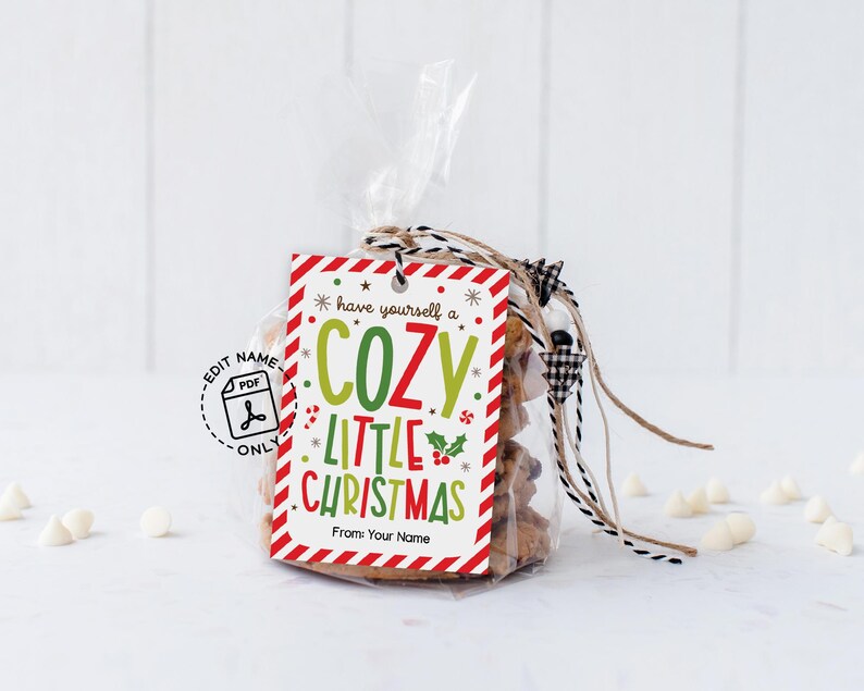 Cozy Christmas Gift Tags Printable, Holiday Favor Tags (PDF) - Etsy