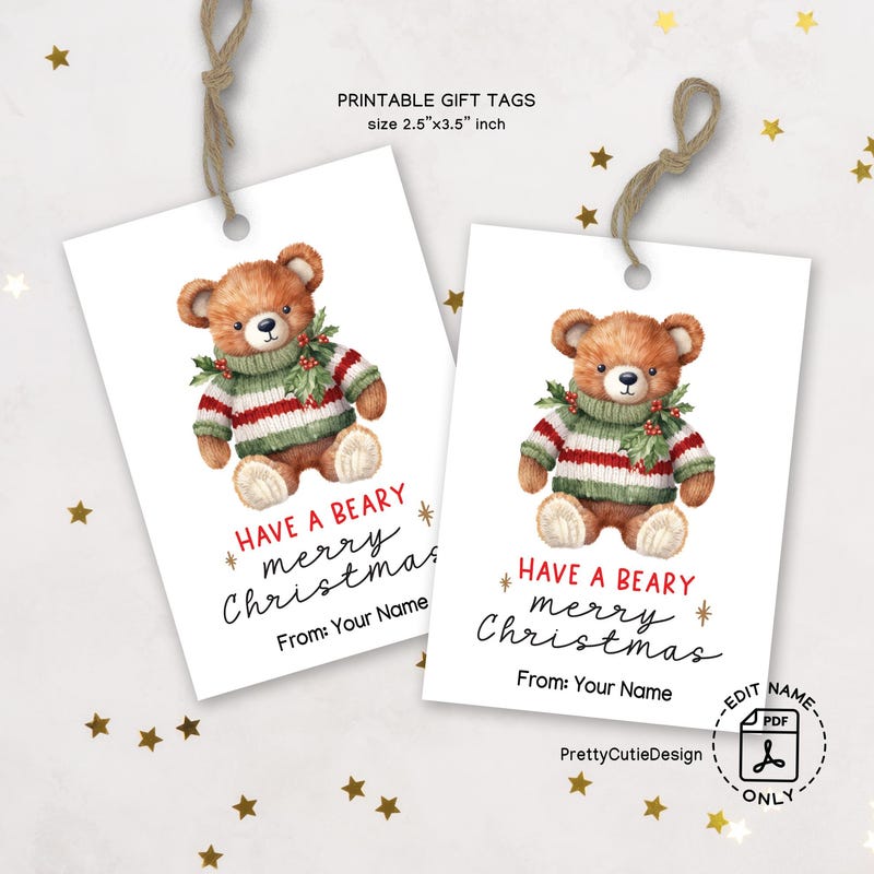 Christmas Tags Printable - Etsy