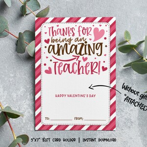 Thanks for Being an Amazing Teacher, Valentine's Day Gift Card Holder ...