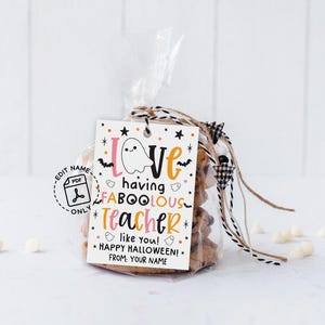 Teacher Halloween Gift Tags Printable, Love Having a Faboolous Teacher ...