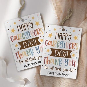 National Caregivers Day Tag Printable Download, Caregiver Thank You Tag ...