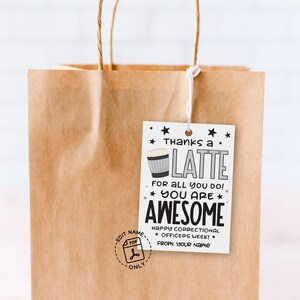 Happy Correctional Officer Week Gift Tags Printable, Thank You Coffee ...
